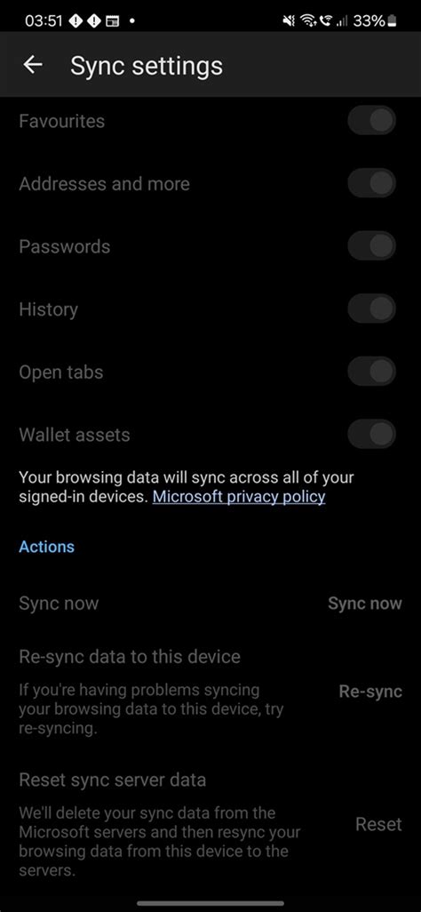 Microsoft Edge On Android Will Let You Reset Sync Server Data Tests