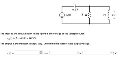 0 5 F Vs T 2 7 H V T The Input To The Circuit Shown In The Figure Is The Voltage Of The