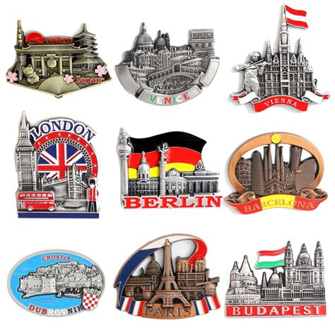 Souvenir Fridge Magnets For Kitchen Refrigerator 3d Metal Unique Stylish Design Holiday T