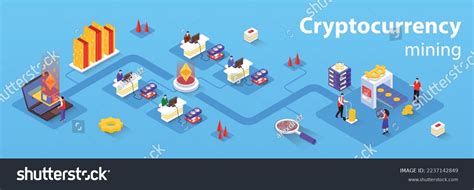 Cryptocurrency Mining Concept 3d Isometric Infographics Stock Vector Royalty Free 2237142849