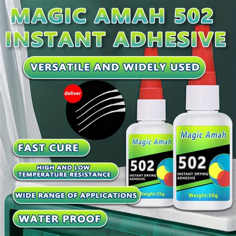 마법 아마 502 순간 접착제 고무 금속 세라믹용 방수 액체 흰색 접착제 빠른 건조 고강도 접착 편리한 병 용기 50g 사무용품and학용품 Temu
