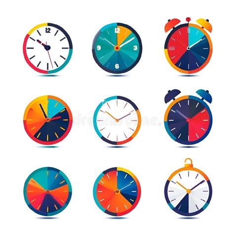 Ai Generated Illustration Of A Collection Of Nine Diverse Clocks With