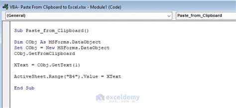 How To Paste From Clipboard To Excel Using Vba Exceldemy