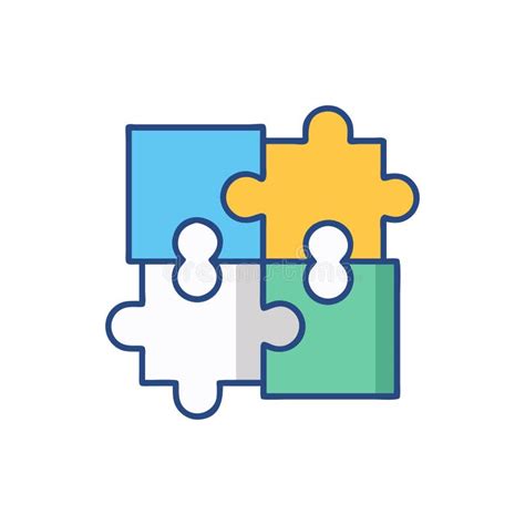 Connected Puzzle Pieces Illustrating Teamwork Problem Solving And Business Strategy Stock Image