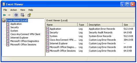 Fixing The Event Log Is Full Error On Windows XP