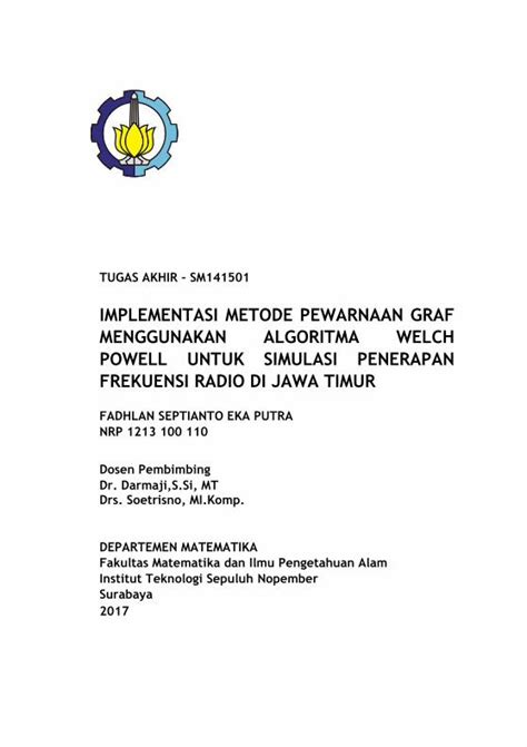 Pdf Implementasi Metode Pewarnaan Graf …repository Its Ac Id 47467 7 1213100110 Undergraduate