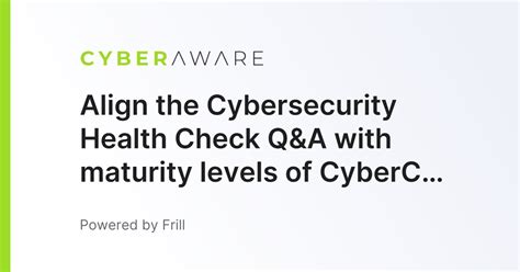 Align The Cybersecurity Health Check Qanda With Maturity Levels Of Cybercert Nist Cis