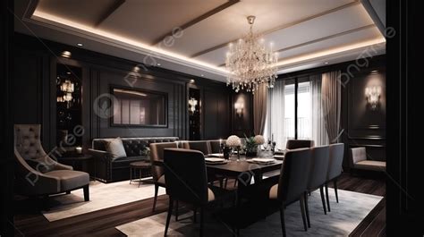 3d 렌더링에 가죽 소파가 있는 고급스럽게 장식된 현대적인 식당 및 거실 고급 아파트 호텔 인테리어 고급스러운 인테리어 배경 일러스트 및 사진 무료 다운로드 Pngtree