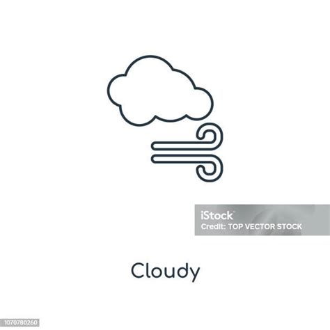흐린 개념 라인 아이콘입니다 선형 흐린 개념 개요 기호 디자인입니다 이 간단한 요소 그림 사용할 수 있습니다 웹 및 모바일 Ui Ux가 0명에 대한 스톡 벡터 아트 및 기타