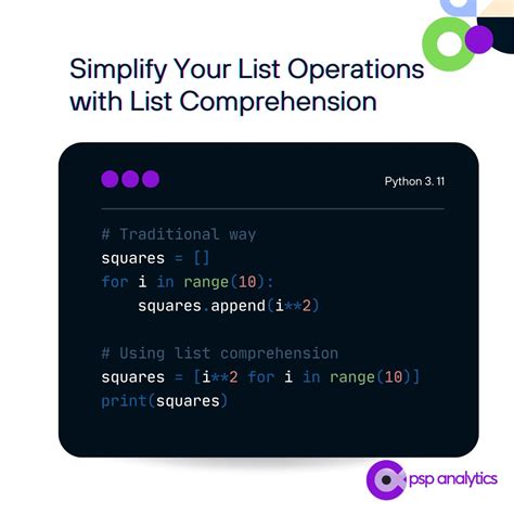 How To Use List Comprehension In Python Psp Analytics Posted On The