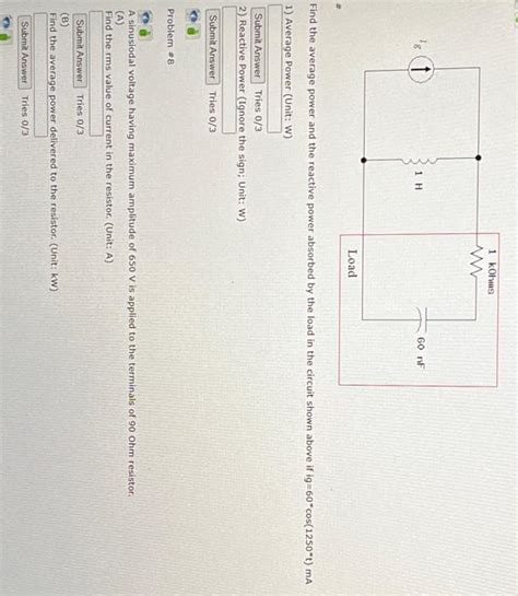 Solved Find The Average Power And The Reactive Power Chegg