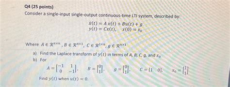 Solved Q4 25 Points Consider A Single Input Single Output
