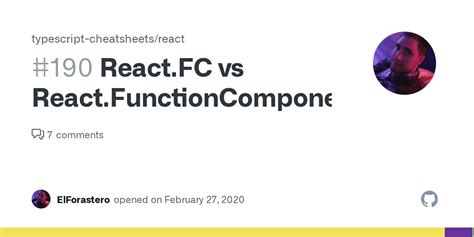 React FC Vs React FunctionComponent Issue Typescript Cheatsheets React GitHub