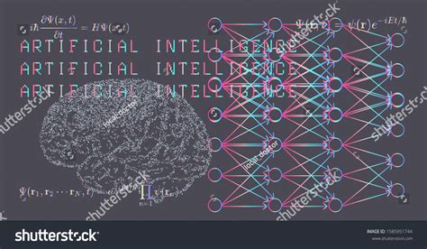 Neural Network Graphic Scheme Brain Map Stock Vector Royalty Free