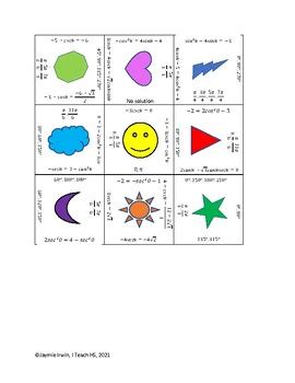 Solving Trig Equations Puzzle By I Teach High School Math TPT