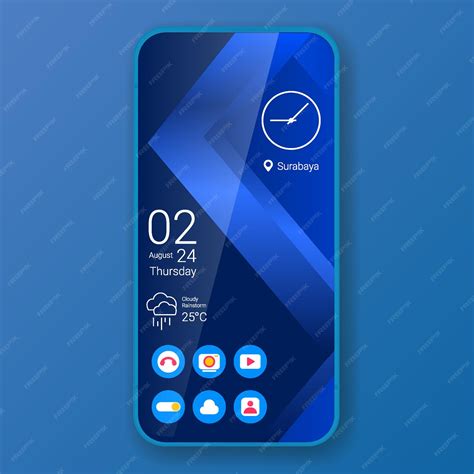 Premium Vector Realistic Smartphone User Interface Blue Elegant Theme Design