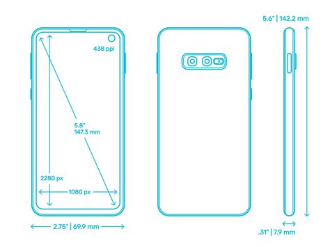 Samsung Galaxy S10e (2019) Dimensions & Drawings | Dimensions.Guide