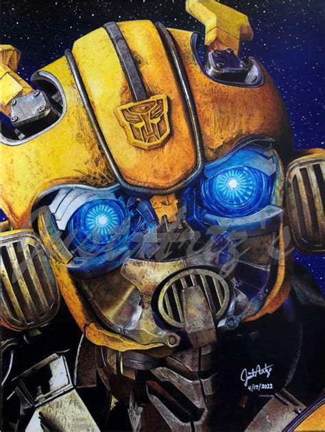 Bumblebee Transformers Drawing Color Pencil Illustration Realistic Prints Etsy