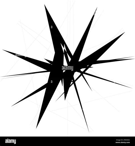 Chaotic Edgy Sharp Textured Random Geometric Radial Abstract Art