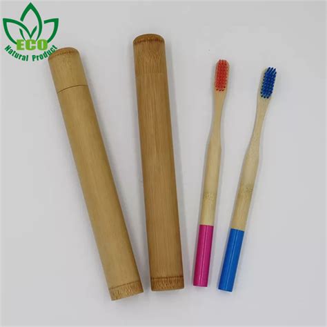 Travel Environmental Custom Logo Bamboo Toothbrush Case Toothbrush