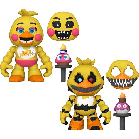 Five Nights At Freddys Nightmare Chica And Toy Chica Snap Mini Figure