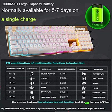 Deiog Rechargeable Rgb Gaming Keyboard Shop Uk