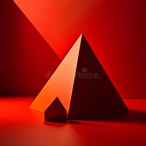Abstract Red Background With Triangle 3d Render Stock Illustration