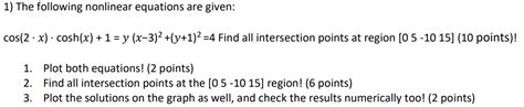 Solved 1 The Following Nonlinear Equations Are Given