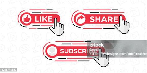 좋아요 공유 댓글 구독 및 공유 아이콘 버튼 벡터 그림 비디오 채널 블로그 및 배경 배너 개념에 대한 소셜 미디어 버튼 또는 아이콘 벡터 일러스트 디자인 템플릿 세트 개념에