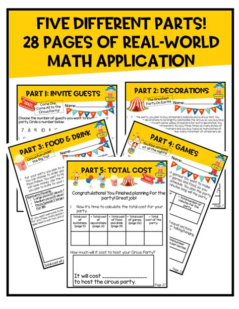 Circus Party Multiplication And Division Math Project Made By Teachers