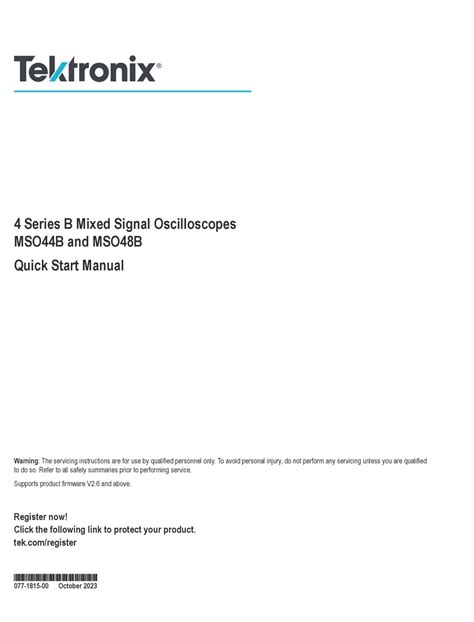 Tektronix Mso44b Quick Start Manual Pdf Download Manualslib