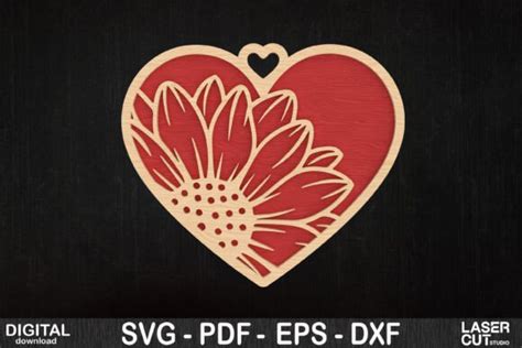 Sunflower Heart Valentine Svg Design · Creative Fabrica