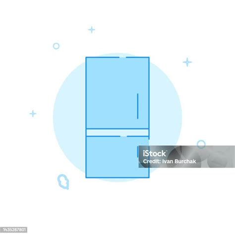 냉장고 냉장고 플랫 벡터 아이콘입니다 채워진 선 스타일 블루 흑백 디자인 편집 가능한 획 0명에 대한 스톡 벡터 아트 및 기타 이미지 Istock