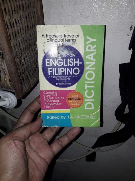 User Friendly English Filipino Dictionary Pocket Sized Book Hobbies