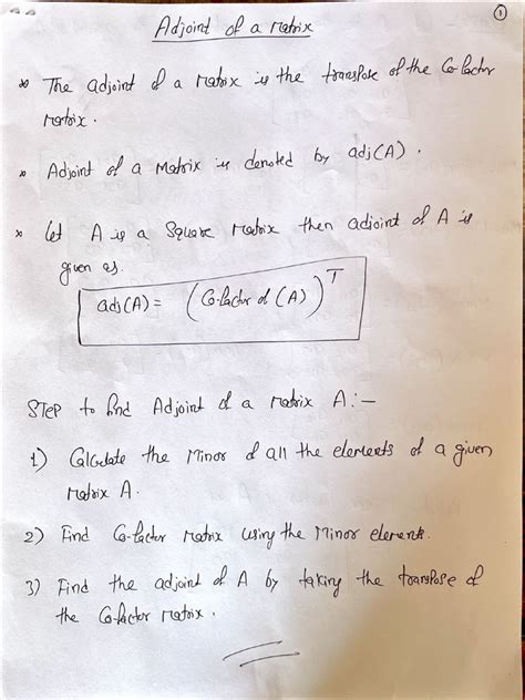Adjoint Of A Matrix Pdf
