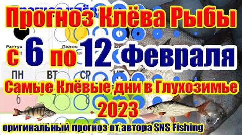 Прогноз клева рыбы на Эту неделю с 6 по 12 Февраля Календарь рыбака на Февраль Лунный прогноз