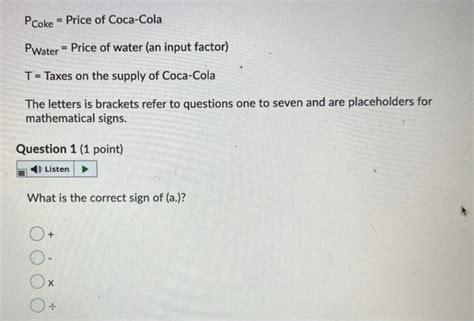 Solved The Quantity Demanded Function For Coca Cola Coke