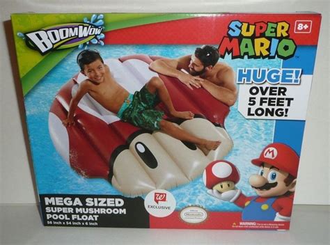 Super Mario Large Mushroom Inflatable Pool Float Nintendo Officially