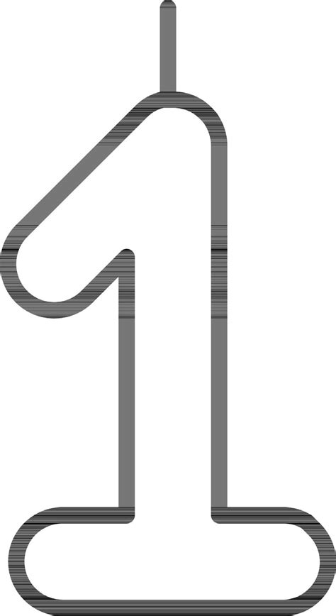 one number candle icon in black outline 24361601 vector art at vecteezy