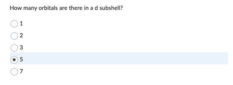 High Quality Solution How Many Orbitals Are There In A D Subshell12357