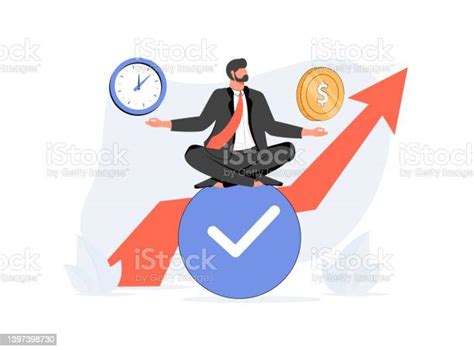 자기 훈련 또는 자기 통제는 작업을 완료하거나 비즈니스 목표를 달성하기 위해 생산성을 높이기 위해 시간 관리 남자 사업가에 대한 스톡 벡터 아트 및 기타 이미지 Istock