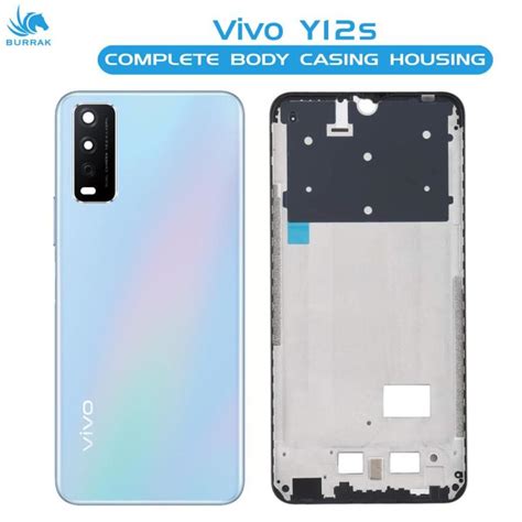 Vivo Y12s Housing Middle Frame With Side Button And Camera Lens Complete Body Casing Replacement