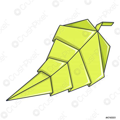 Origami Leaf Icon Cartoon Style Stock Vector 4745551 Crushpixel