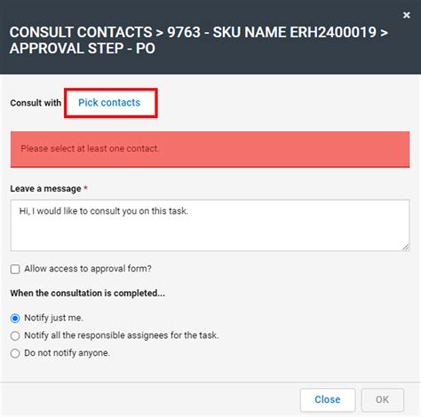Approver Tip Using The Consult Contacts Feature E Flow