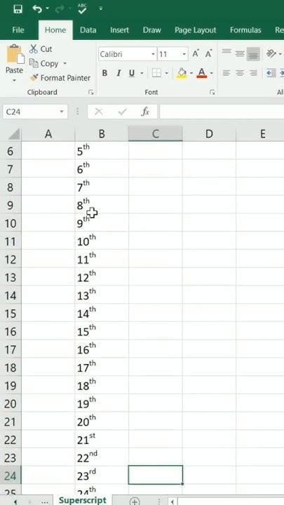 Ms Excel Superscript Trick Excel Superscript Trick Msexcel Computer