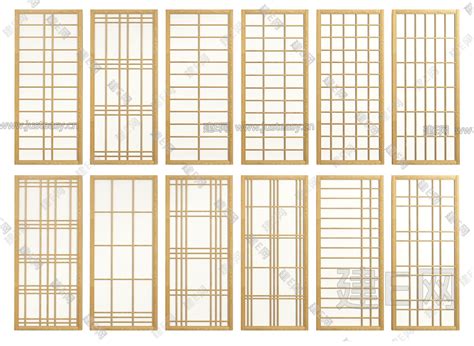 日式实木屏风隔断模型su模型下载 Id110904711 建e室内设计网