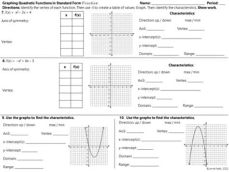 Graphing Quadratics Foldable Notes Powerpoints And Practice Bundle