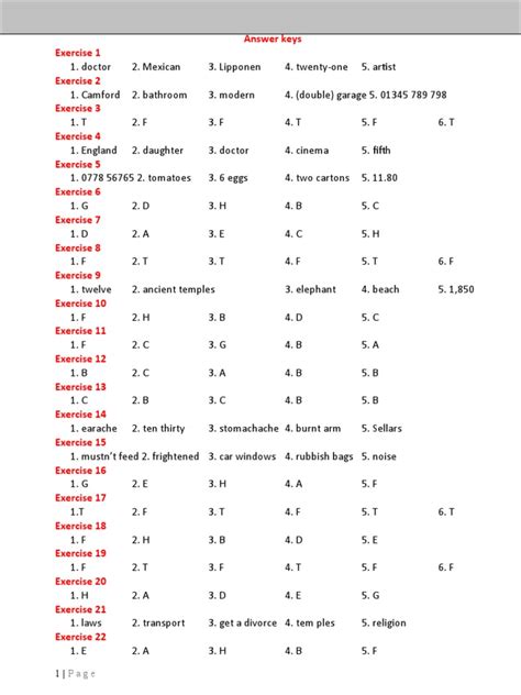Book 1 Answer Key Pdf