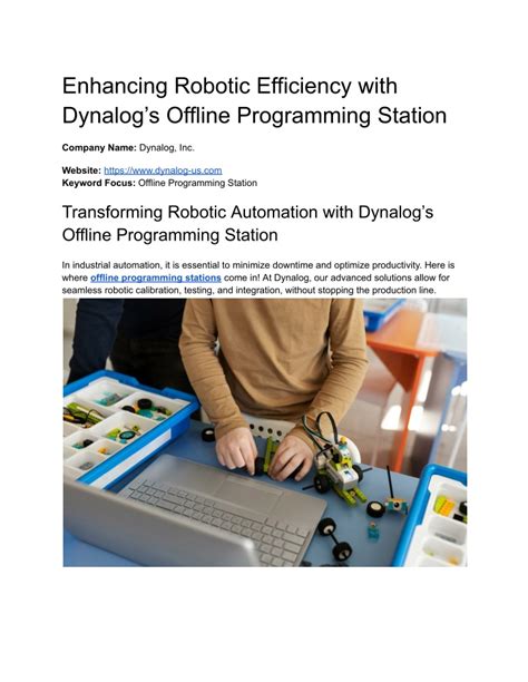 Ppt Enhancing Robotic Efficiency With Dynalogs Offline Programming