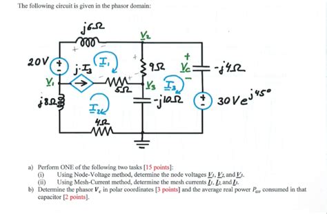 solved the following circuit is given in the phasor